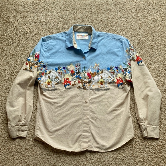 Karman | Tops | Vtg 9s 993 Karman Looney Tunes Long Sleeve Character ...